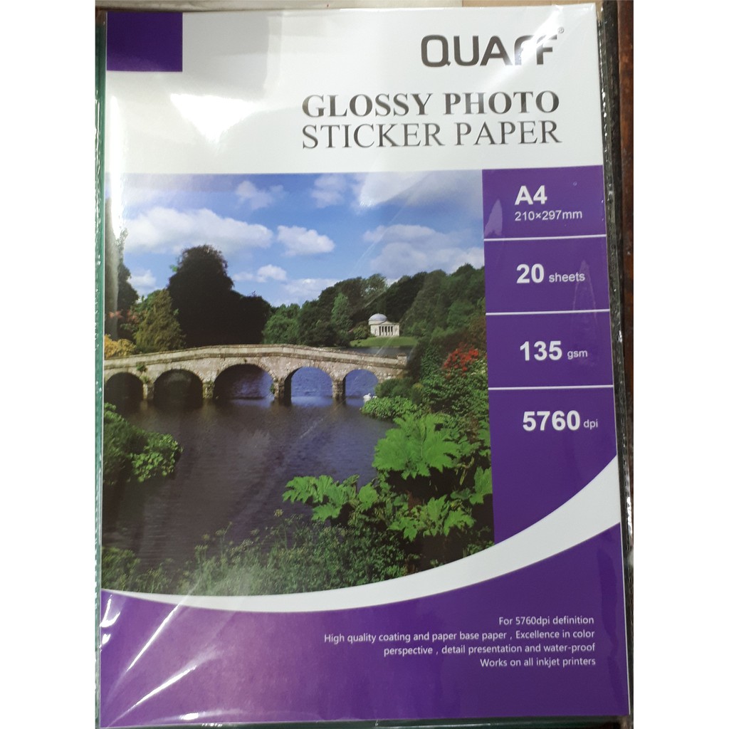 Quaff Glossy Photo Sticker A4 135gsm | Shopee Philippines