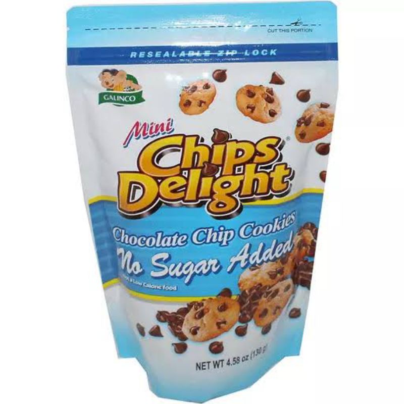 Chips Delight No Sugar Mini Chocolate Chip Cookies 130g | Shopee ...