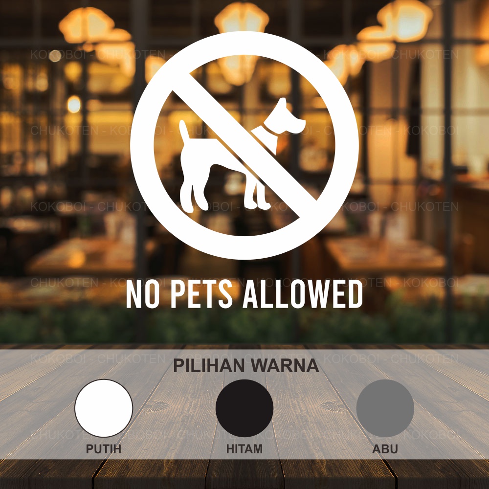 Cutting Sticker No Pets Allowed Dog Dog Sticker Cutting Cafe Glass Wall ...