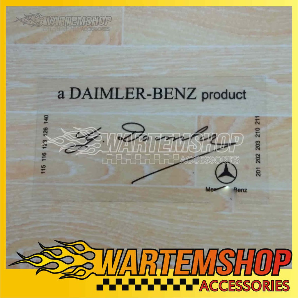 Daimler Benz Quality Control Transparent Sticker (Inner Sticker ...