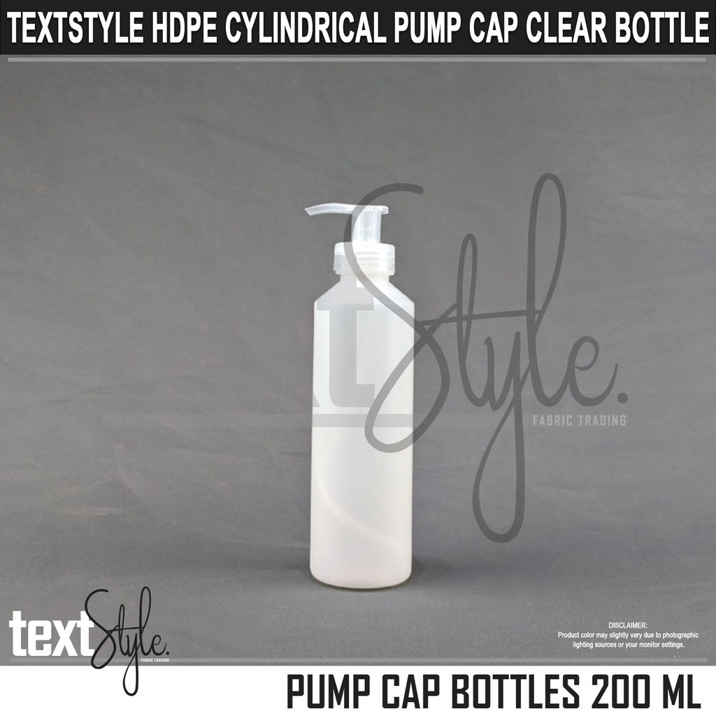 TextStyle HDPE Cylindrical CLEAR Plastic PUMP with Container White ...