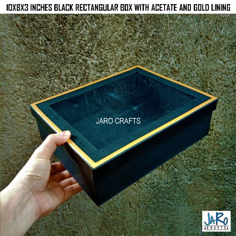 10x8x3 inches - Rectangular Hard Box / Gift Box with Acetate Window and ...