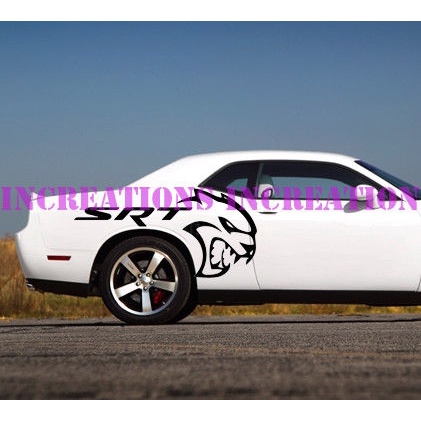 2Pcs/Set Srt Hellcat Side Truck Decals Dodge Mopar Challenger Stickers ...