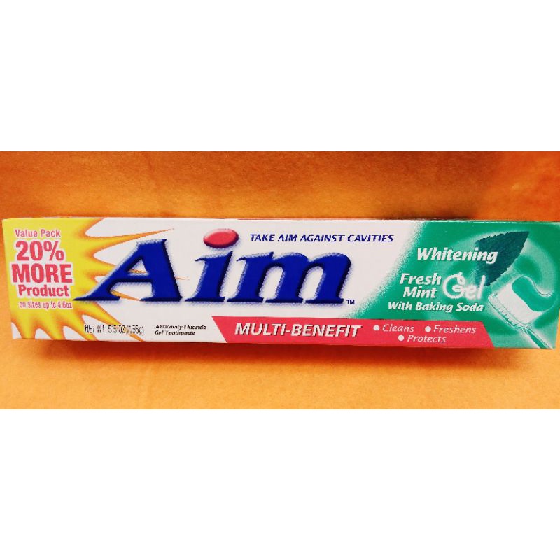 Aim Whitening Fresh Mint Gel With Baking Soda | Shopee Philippines
