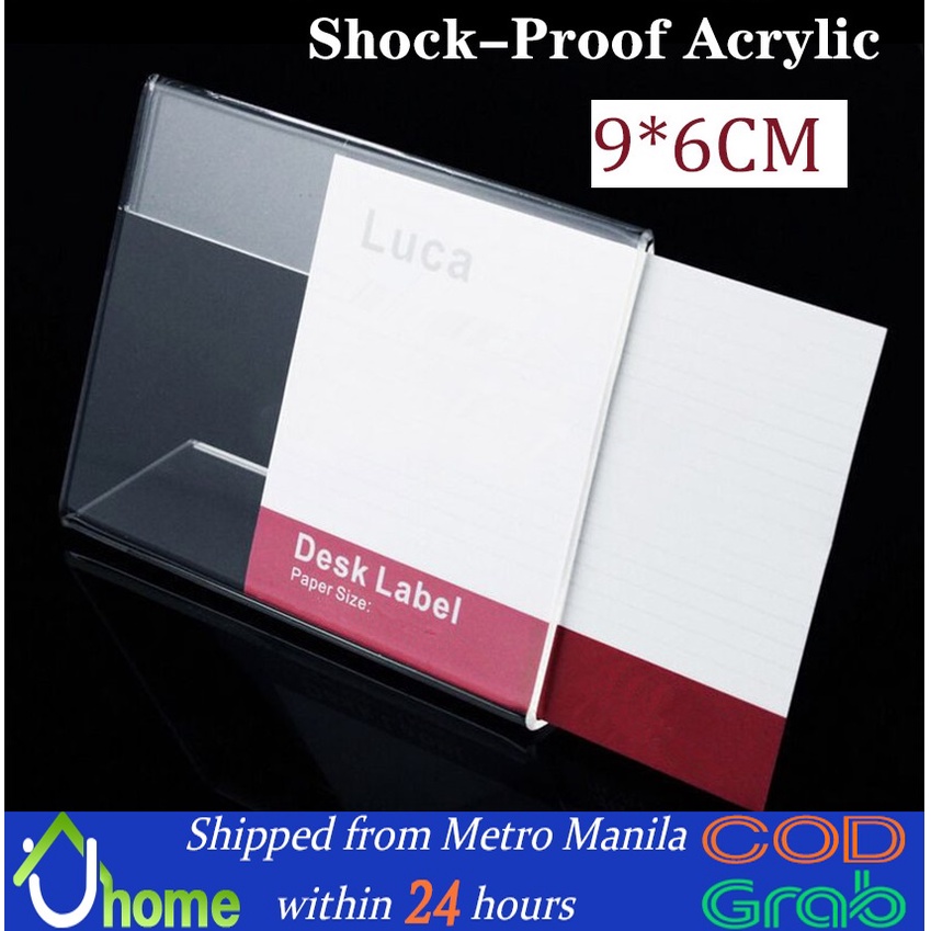 【SOYACAR】Acrylic Name Card Display Desk Sign Label Display Holder Clear ...