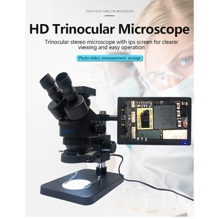 Professional 0.7-4.5X Trinocular HD Stereo Microscope Biological ...