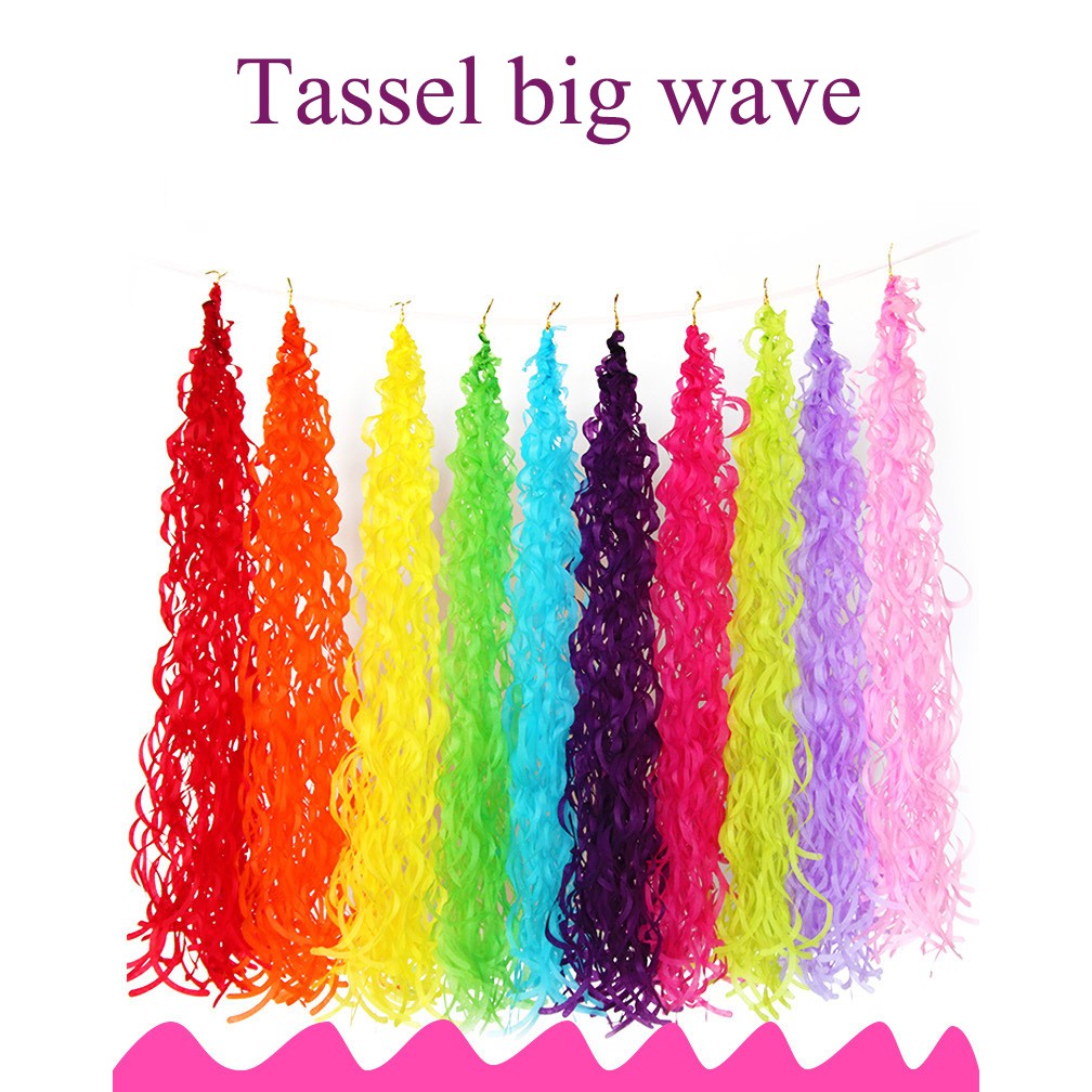 10 STRINGS Curly Tassel for Balloon Tail and Photo Backdrop Curtain ...