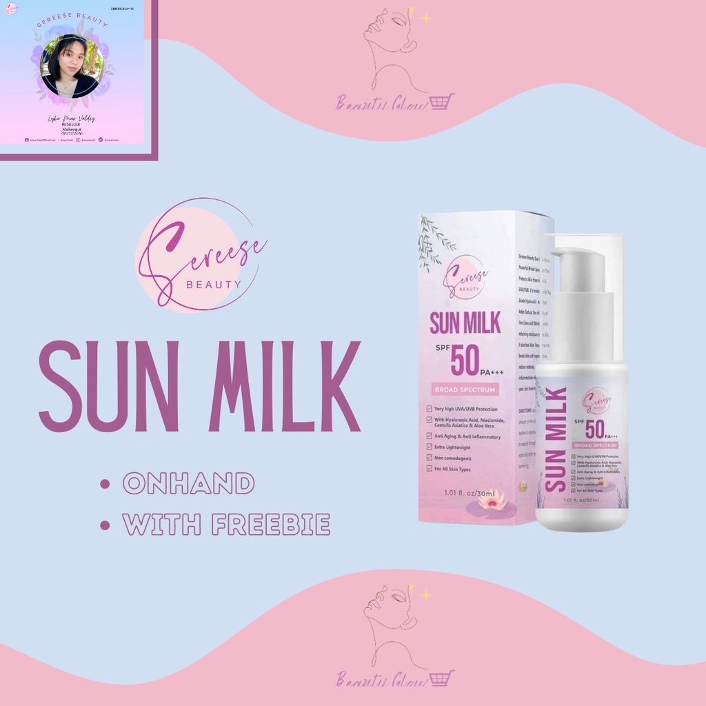 Sereese Beauty SUN MILK SPF 50++ Sunmilk - ONHAND with freebie | Shopee Philippines