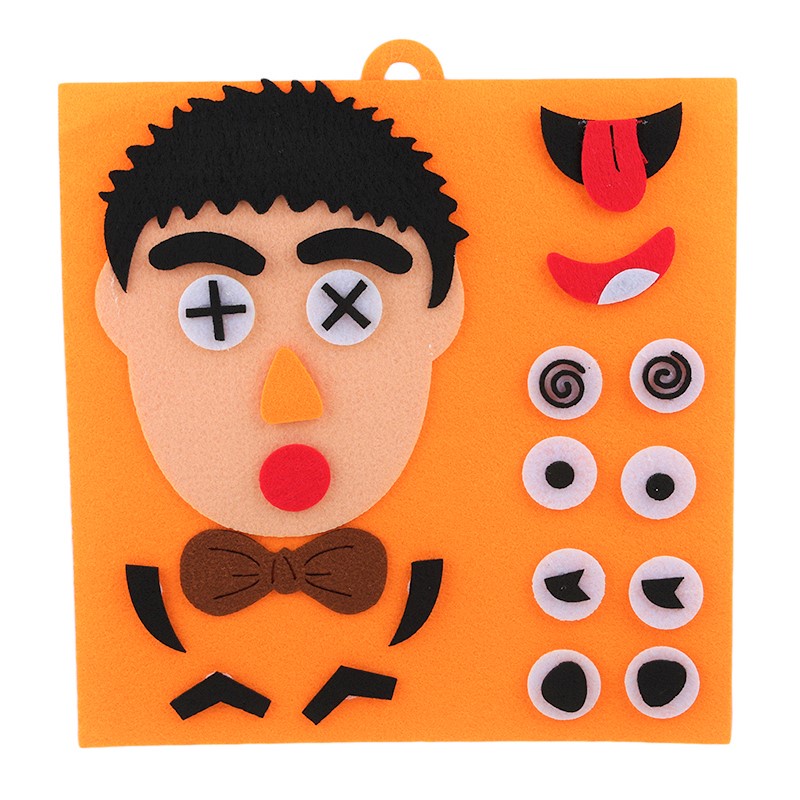 1 Set Large Face Expressions Felt Changeable Toy - Puzzle Movable Eyes ...