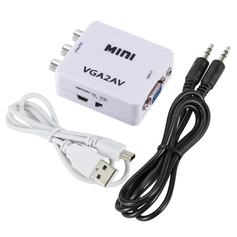 VGA TO AV Converter Hd 1080P Adapter Computer Old Tv Video Conversion ...