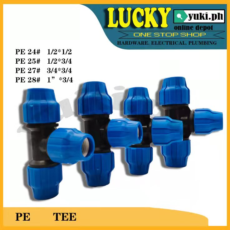 PE COMPRESSION PIPE FITTINGS TEE / REDUCING TEE ( 1/2x1/2 , 1/2x3/4 , 3 ...