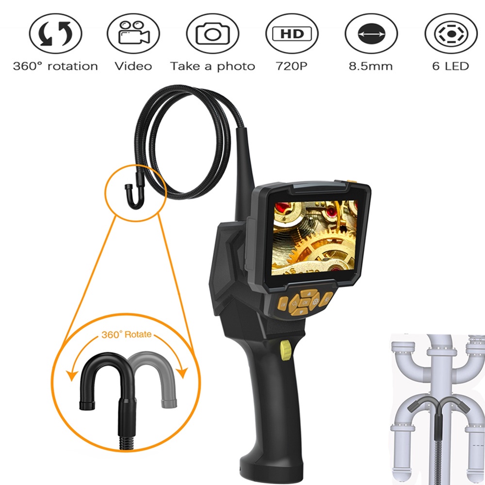 180/360 Degree Rotation Car Engine Endoscope 8MM Whirl Industrail ...