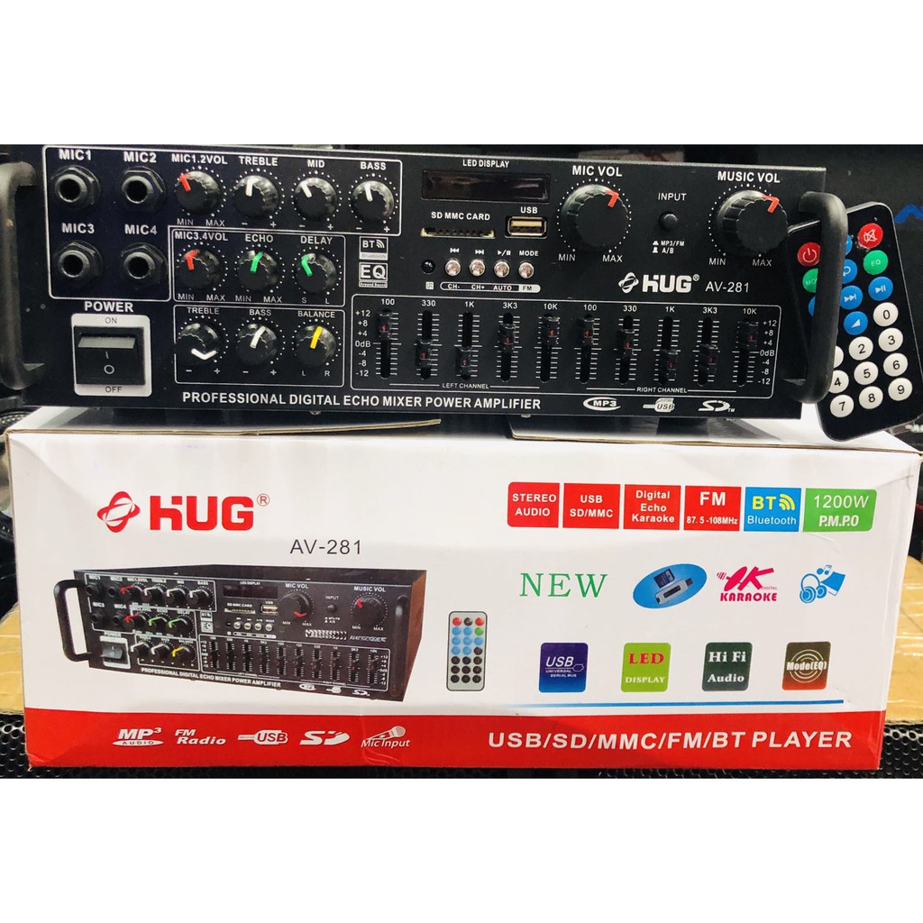 HUG AV281 300 Watts Amplifier with Mixer Equalizer | Shopee Philippines