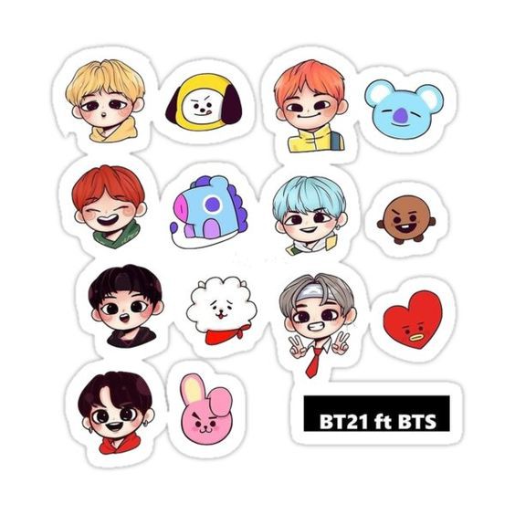 Sticker Wall STICKER TUMBLR CASE HANDPHONE HP LAPTOP AESTHETIC bt21 ...