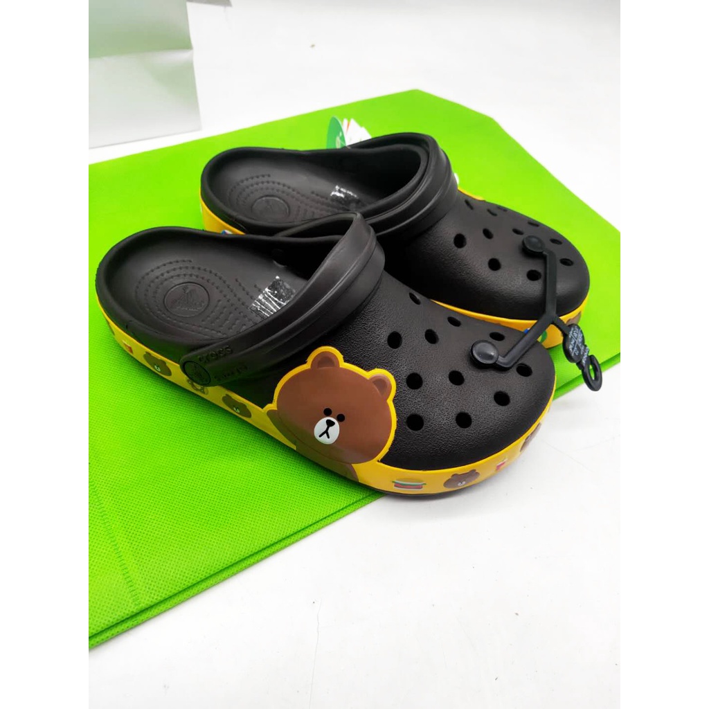 crocs sandals line friends bear clog for man woman with ecobag | Shopee ...