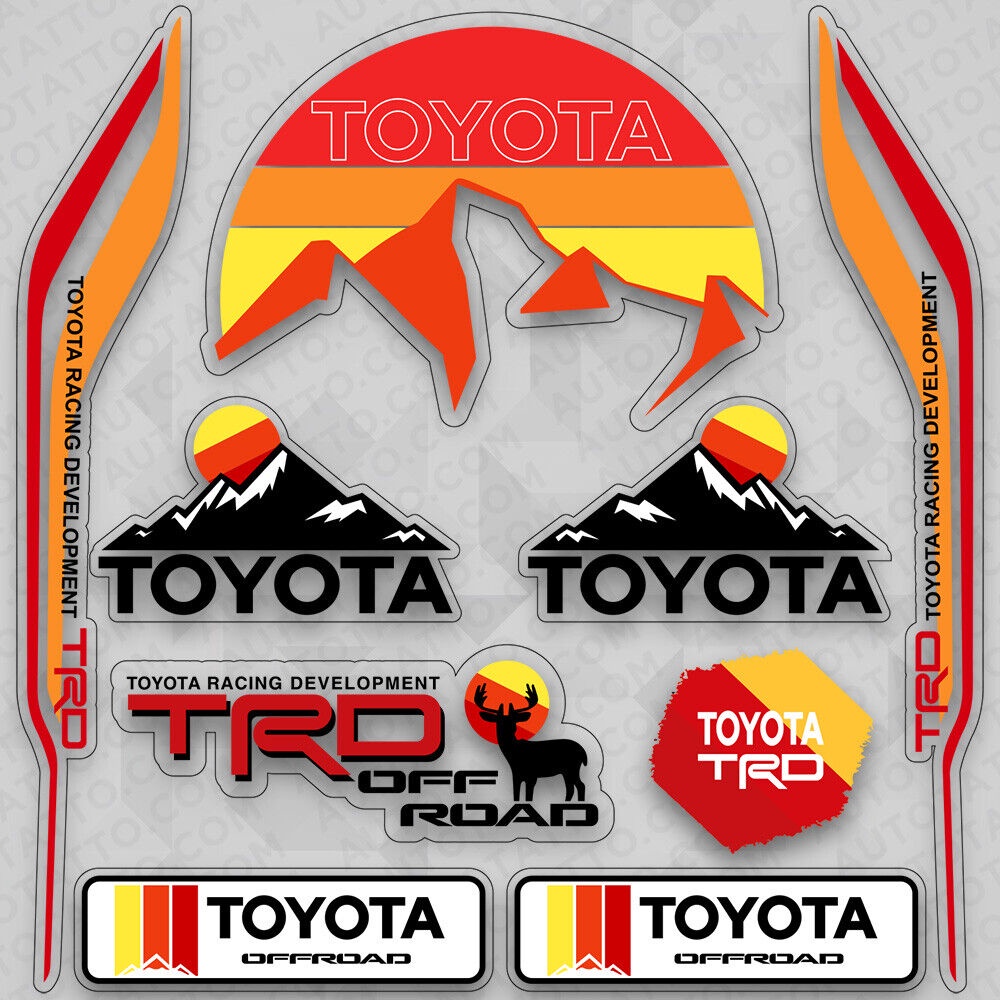 Toyota TRD Pro Off Road Mountain Car Logo Sticker Vinyl Decal Stripes ...
