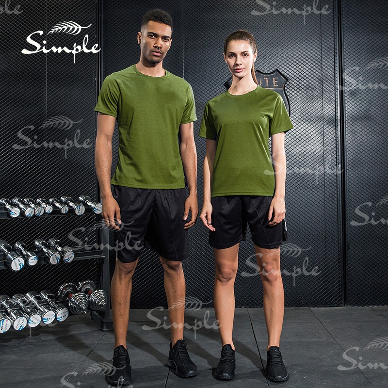 SIMPLE DRI-FIT T SHIRT Men & Women American Plain Army green CREAM ...