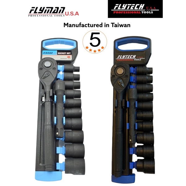 Flyman USA / FLYTECH USA 12pcs 1/2"Dr. Socket set 6points motorcycle ...