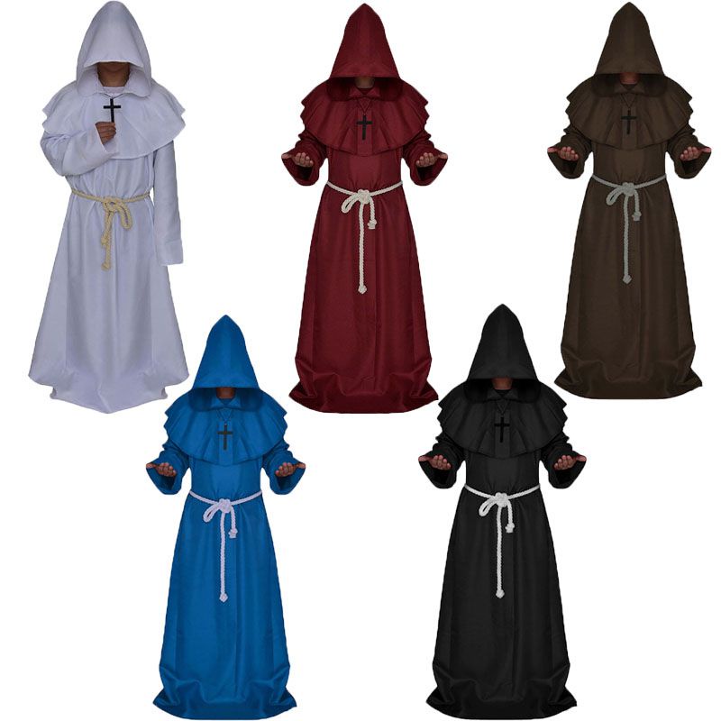 Halloween Monk Death Hooded Robes Priest Cloak Cosplay Costume Party ...