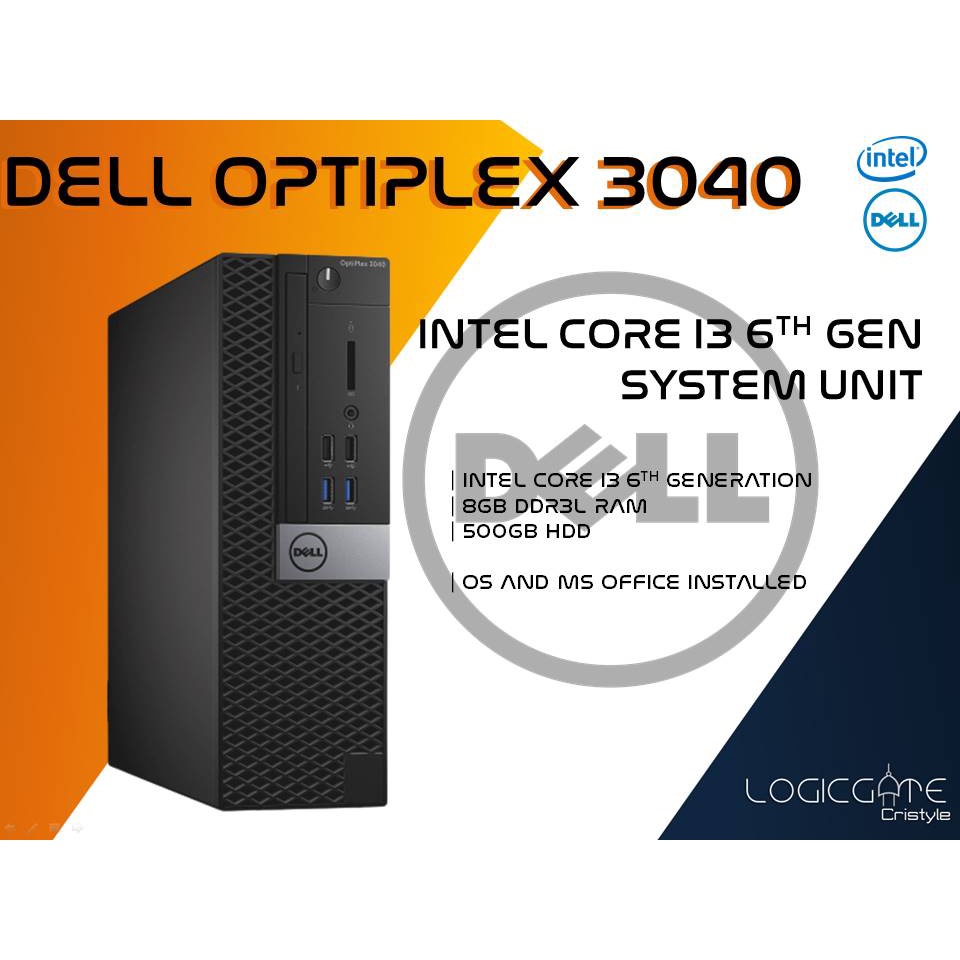 DELL OPTIPLEX 3040 INTEL CORE I3/I5/I7 6TH GEN | 8GB | 500GB | SYSTEM UNIT | BAREBONE ALSO ...