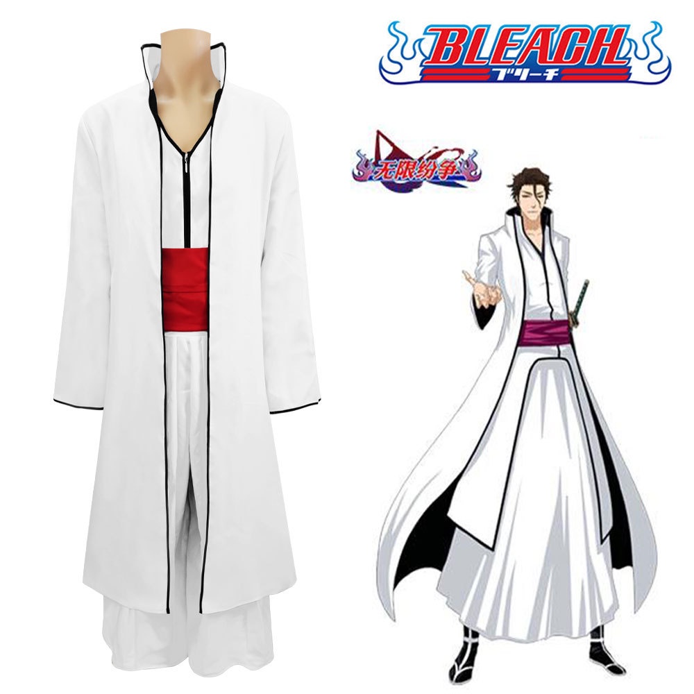 Anime BLEACH Cosplay Aizen Sousuke Set Costume Squad Captain's Robe Cos ...