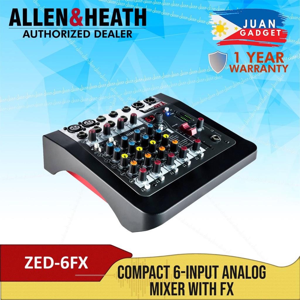 Allen & Heath ZED-6FX Compact 6-Input Analog Mixer with FX | Shopee ...