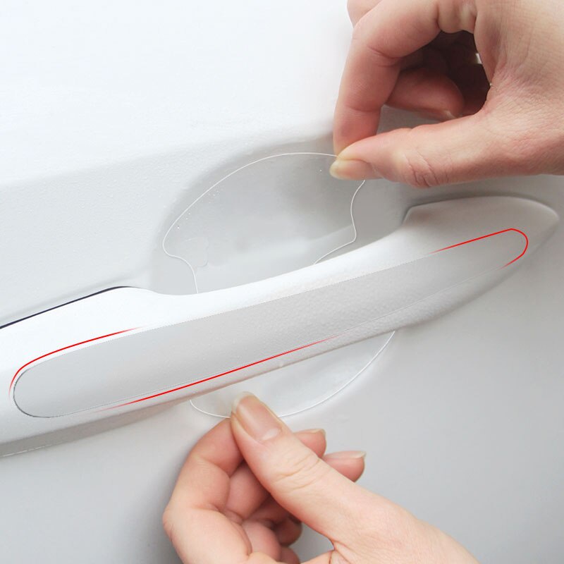 8pcs Car Transparent Handle Sticker Anti-scratch Handle Protective Film ...