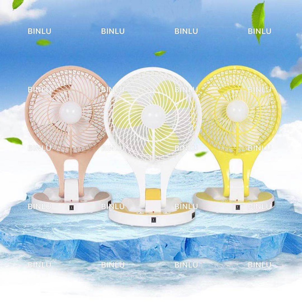 2in1 rechargeable portable folding fan with reading lamp stand fan desk ...