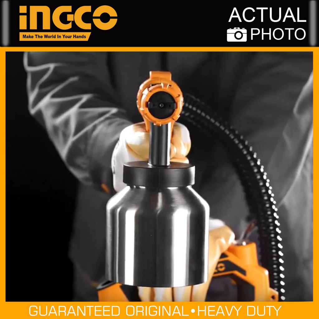 Ingco 550W HVLP Electric Spray Gun w/ Stainless Can Portable Airless ...