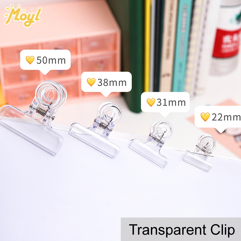 Japanese Transparent Binder Clips Bill Sorting Storage Small Clip ...