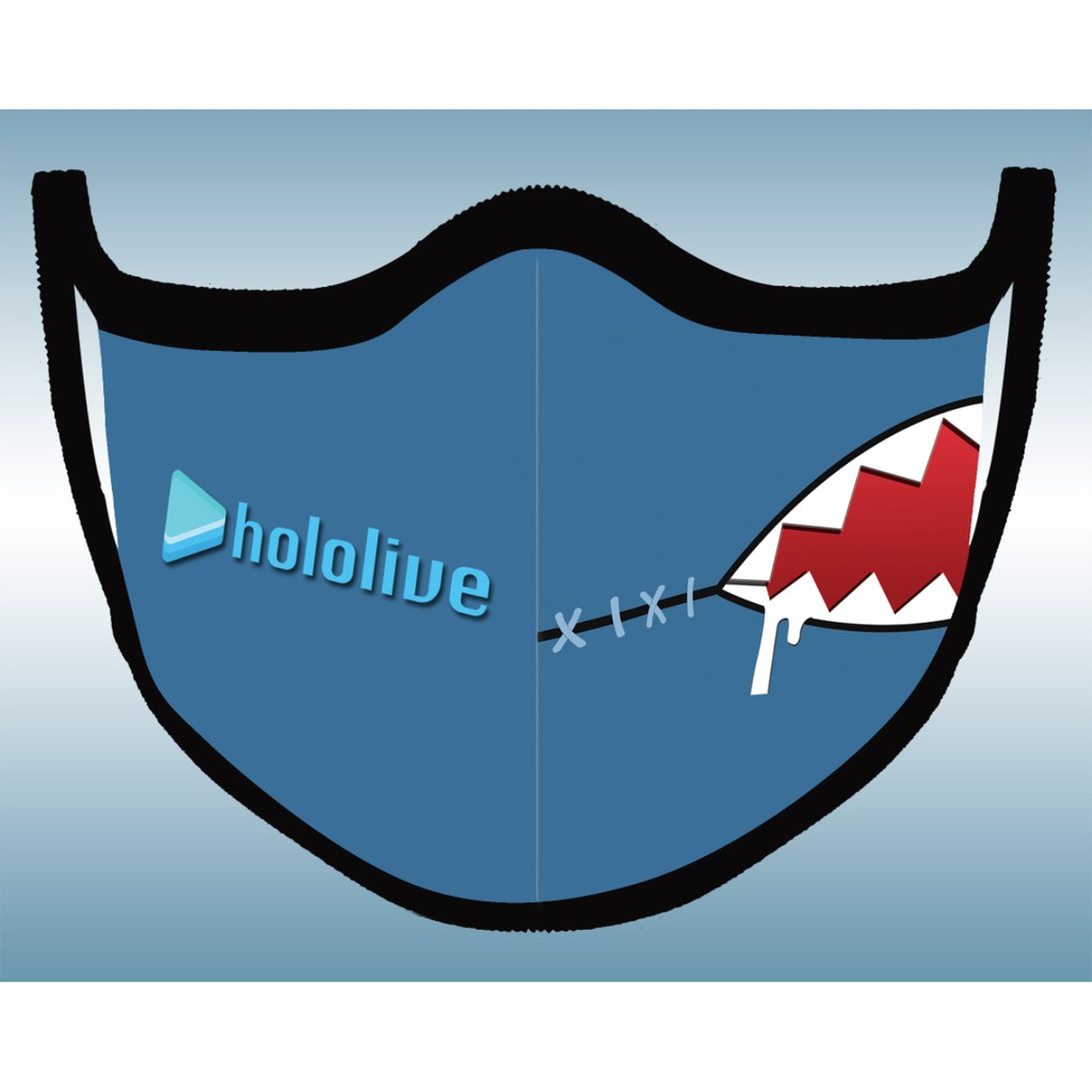 Gawr Gura Bloop Inspired Mask Hololive Vtuber EN Sublimated Mask Weeb ...