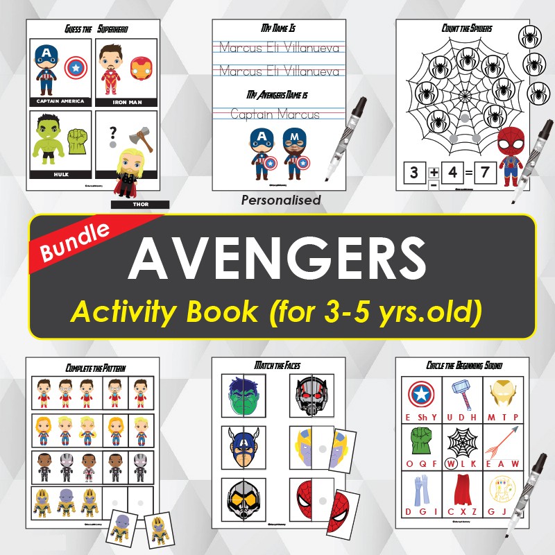 AVENGERS Marvel Superhero Themed Activity Busy Book | Learning Binder ...