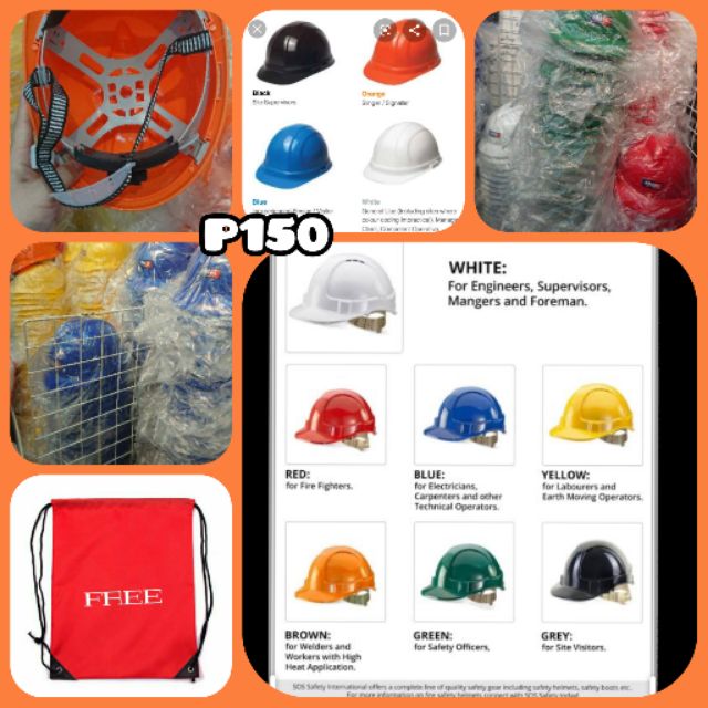Helmet for safety construction gear Free eco bag string | Shopee ...