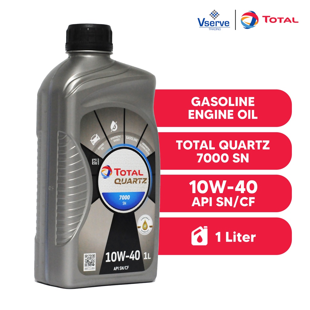 Total Quartz 7000 SN 10W-40 1L - Semi Synthetic Engine Oil for Modern ...