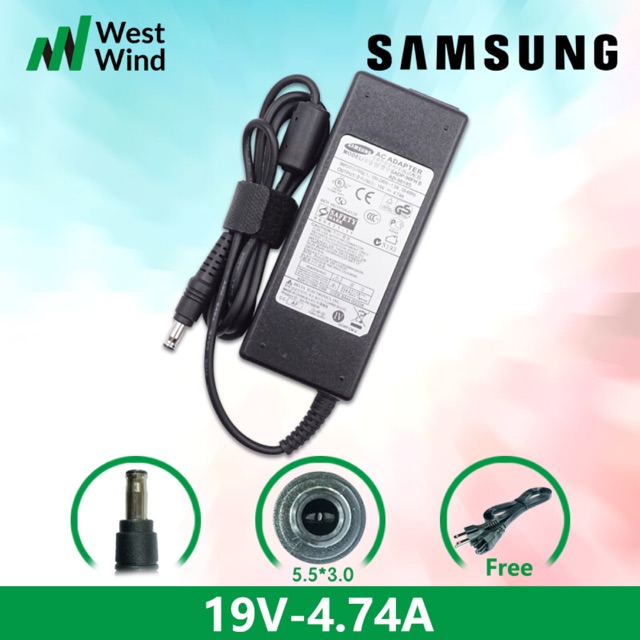 Charger for Samsung Laptop 19V 4.74A 90W 5.5mm x 3.0mm AD-9019M RC418 ...