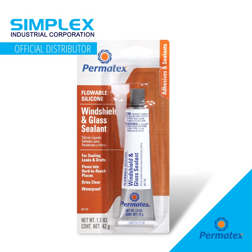 PERMATEX | FLOWABLE SILICONE WINDSHIELD & GLASS SEALER | 81730 | 1.2 OZ ...