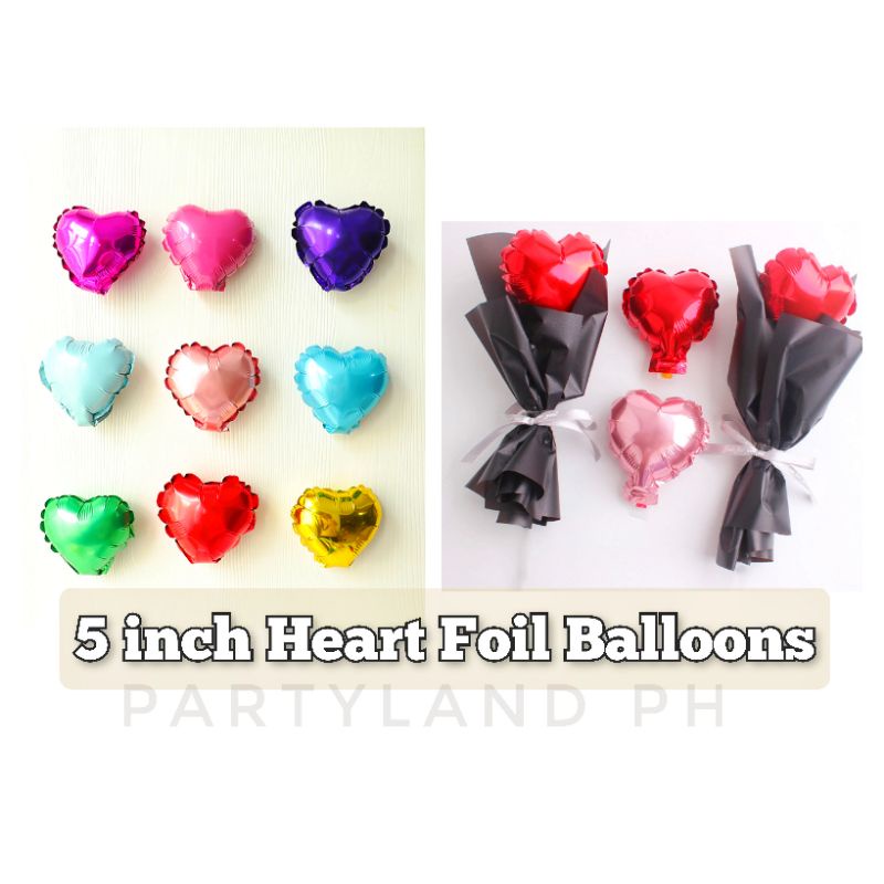 10pcs 5inch Heart Shaped Foil Balloon Mother's Day Valentines ...