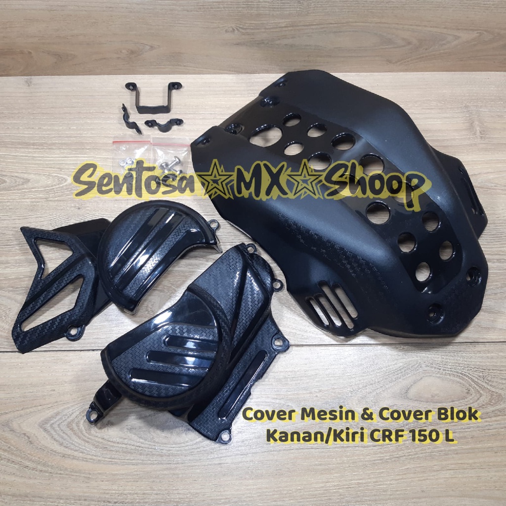 MESIN [ CRF 150 L ] ENGINE COVER COVER COVER / ENGINE GUARD BLACK PNP ...