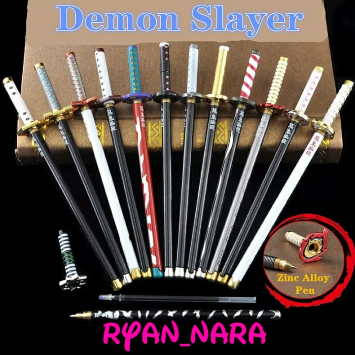 Demon Slayer Kimetsu No Yaiba Tanjiro Zenitsu Giyu Rengoku Sword Model ...
