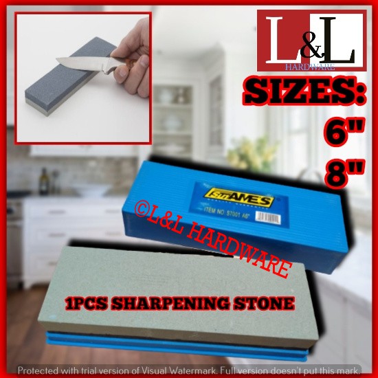 2410 SUNAMES COMBINATION SHARPENING STONE w/ PLASTIC CASE (6" & 8 ...