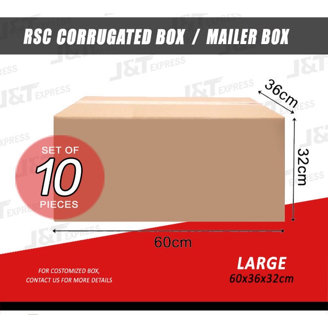 QJOQ.PH | LARGE | 10PCS Corrugated Box Corrugated shipping kraft carton ...