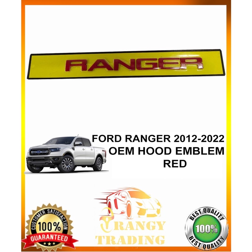 Ford Ranger 2012 to 2022 Hood Emblem Red 2013 2014 2015 2016 2017 2018 ...