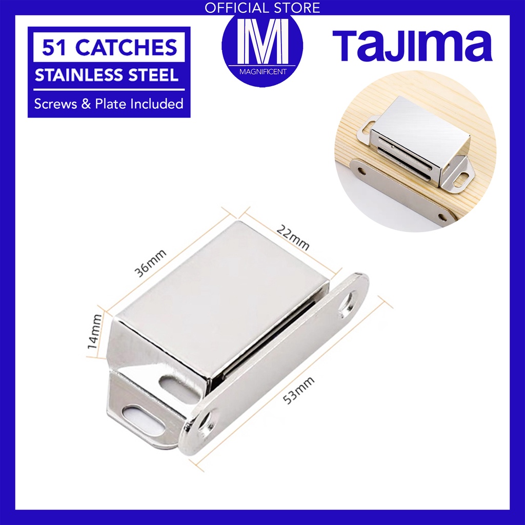 Tajima Magnetic Cabinet Stainless Steel Catch Lock With Screws (1 piece ...