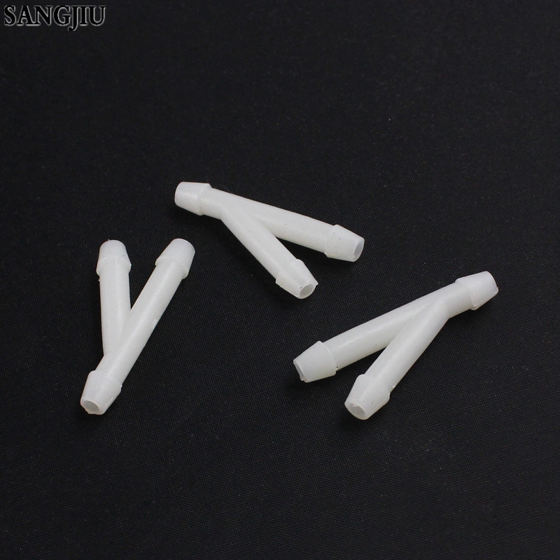 50pcs Tubing Tube Hose Tee Y Type Clip Fastener White Nylon Connector ...