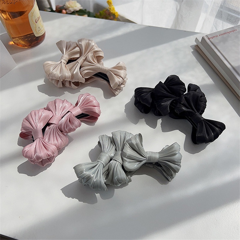 2022 Bow Banana Clip Vertical Clip High Ponytail Hair Clip Female ...