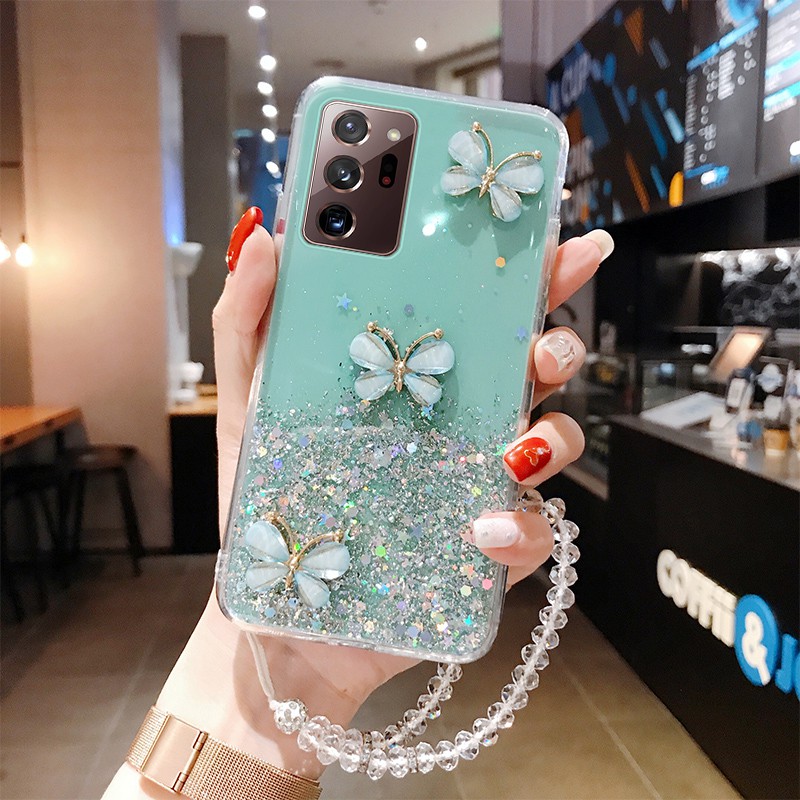 Casing For Samsung Galaxy A05S A15 A25 A35 A55 A14 A24 A34 A54 5G Transparent 3D Butterfly Bling ...