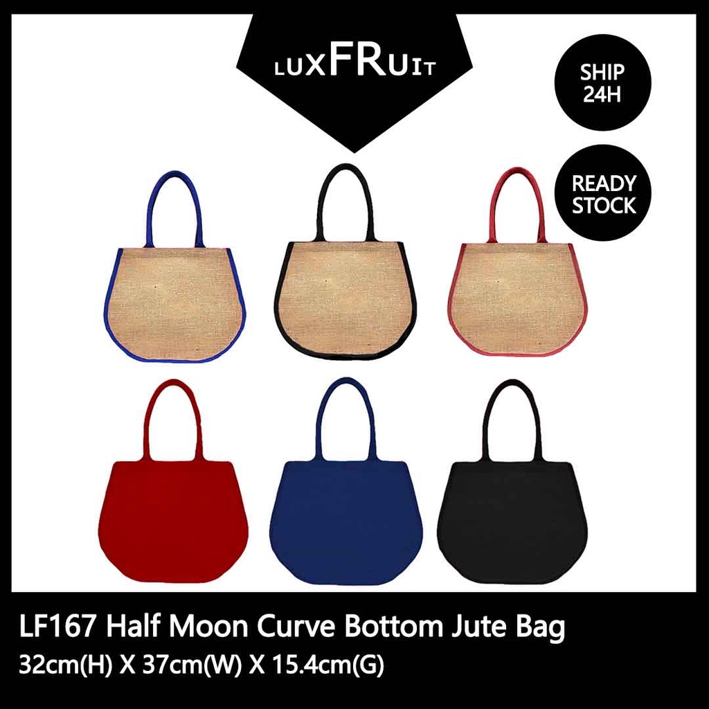 Jute Bag With Half moon Curve Bottom Jute Body Cotton Paddle Half A3 ...