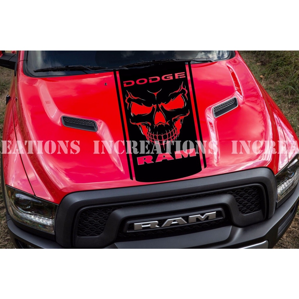 Universal Hemi Dodge Ram Skull Hood Truck Decal Mopar Sticker Racing ...