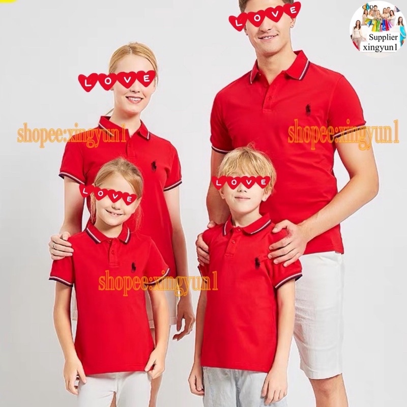 plain red family polo shirt uniform cotton 15colors LKD LKF CLKD CLKG ...