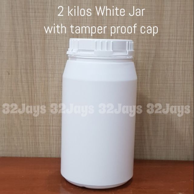 Plastic HDPE 2kg Tub White HDPE Jar Wide Mouth 2 kilo Empty Container ...